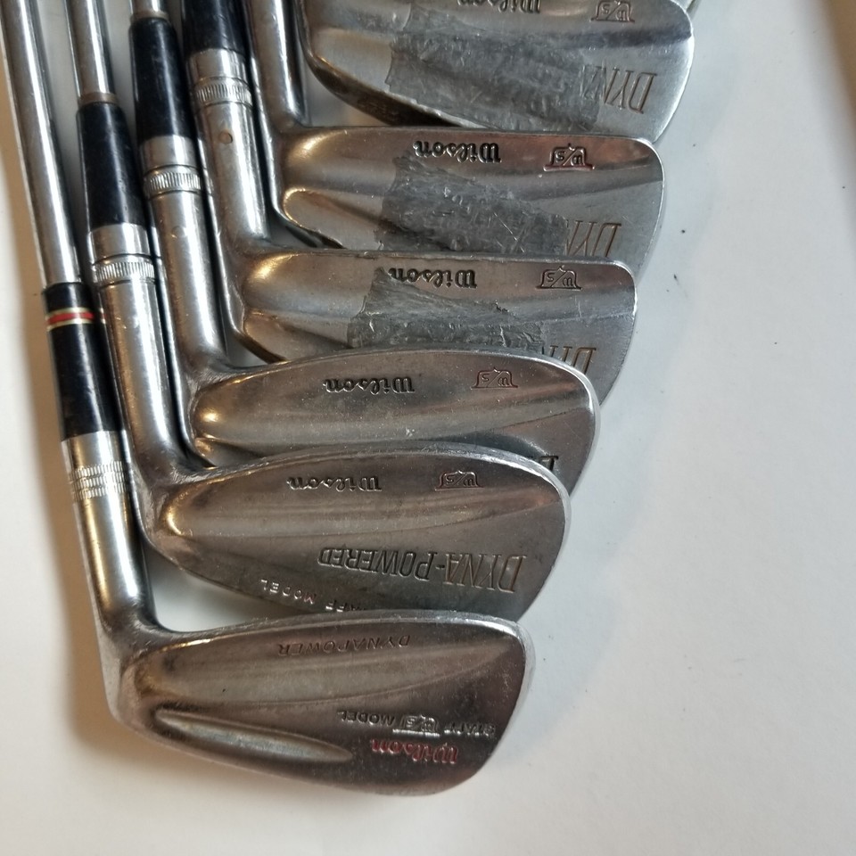 Vintage Wilson Dyna Powered Staff Model Iron Set 3 4 5 6 7 8 9 PW Steel ...