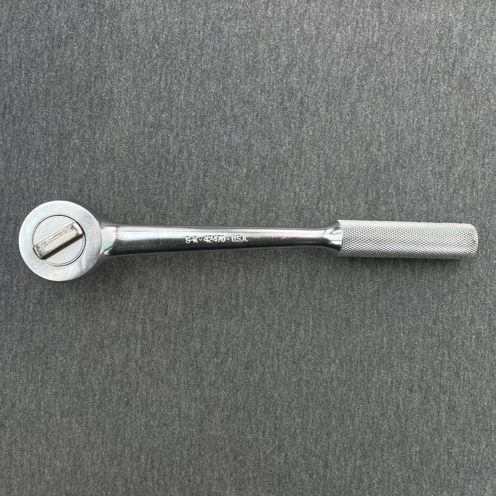 Vintage S-K Tools 1/2" Drive Round Head Ratchet Knurled Handle 42470 ...