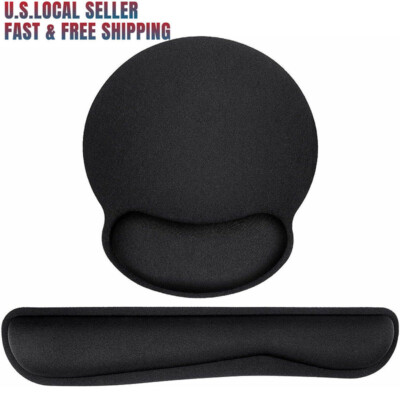 2Pc Premium Memory Foam Keyboard Wrist Support Bar and Mouse Wrist Rest ...