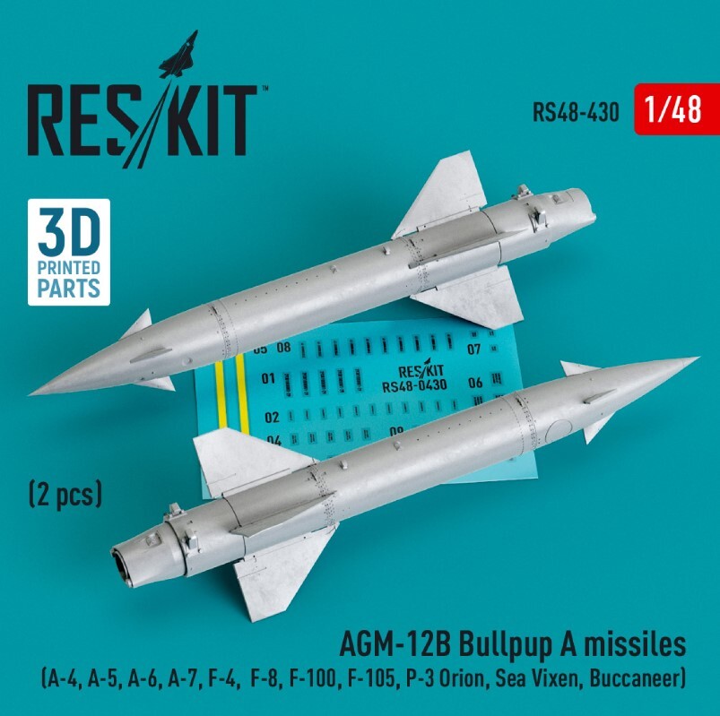 Reskit RS48-0430 AGM-12B Bullpup A missiles (2 pcs) A-4 A-5 A-6 A-7 F-4 ...
