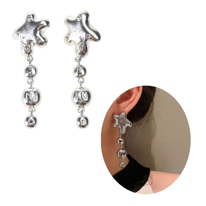 Summer Long Cool Wind Earrings Metallic Sweet All-matched Long Earring ...