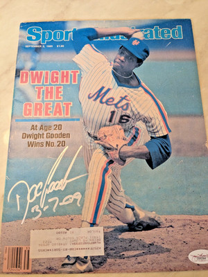 DWIGHT DOC GOODEN SIGNED SPORTS ILLUSTRATED 9/2/85 85 NL CY 86 WS CHAMP ...
