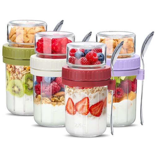 UK Double-Layer Food Storage Jar - Leakproof Seal Container for Dry/Wet ...