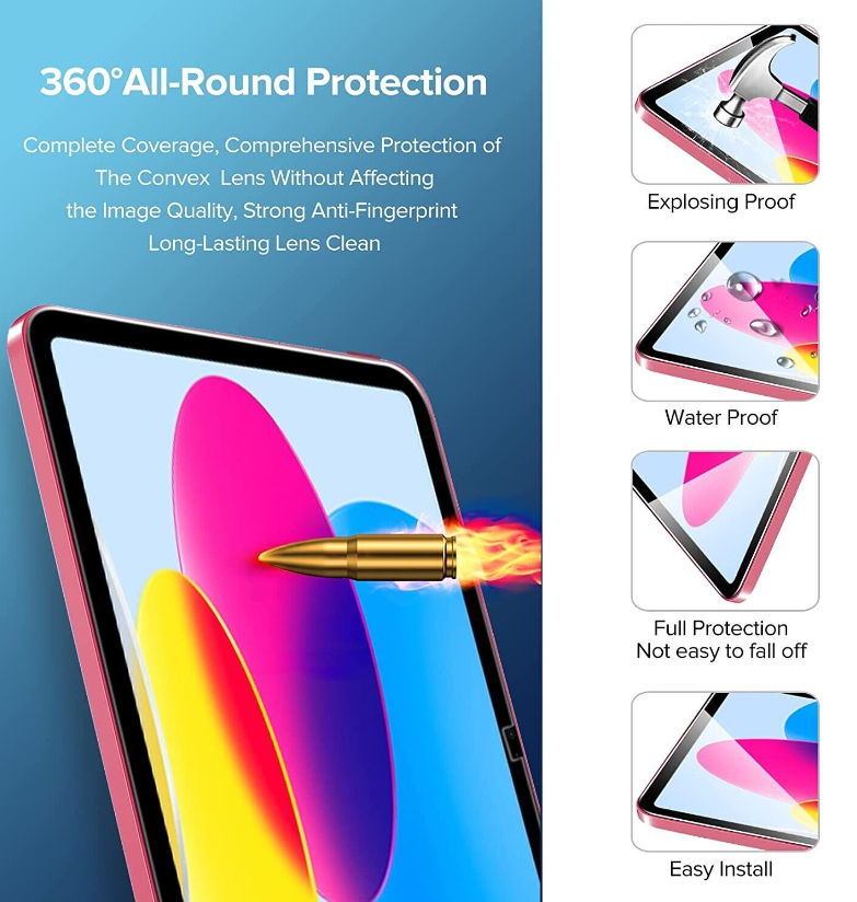 For iPad 10th Generation (10.9 inch, 2022) HD Tempered Glass Screen ...