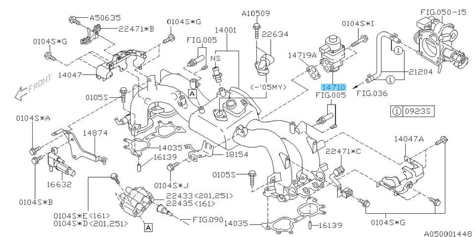 SUBARU IMPREZA GD9 GE6 GE7 2005-2011 Genuine EGR Control Valve ...
