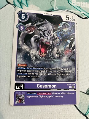 Gesomon BT15-074 U Digimon CCG | Exceed Apocalypse NM | eBay