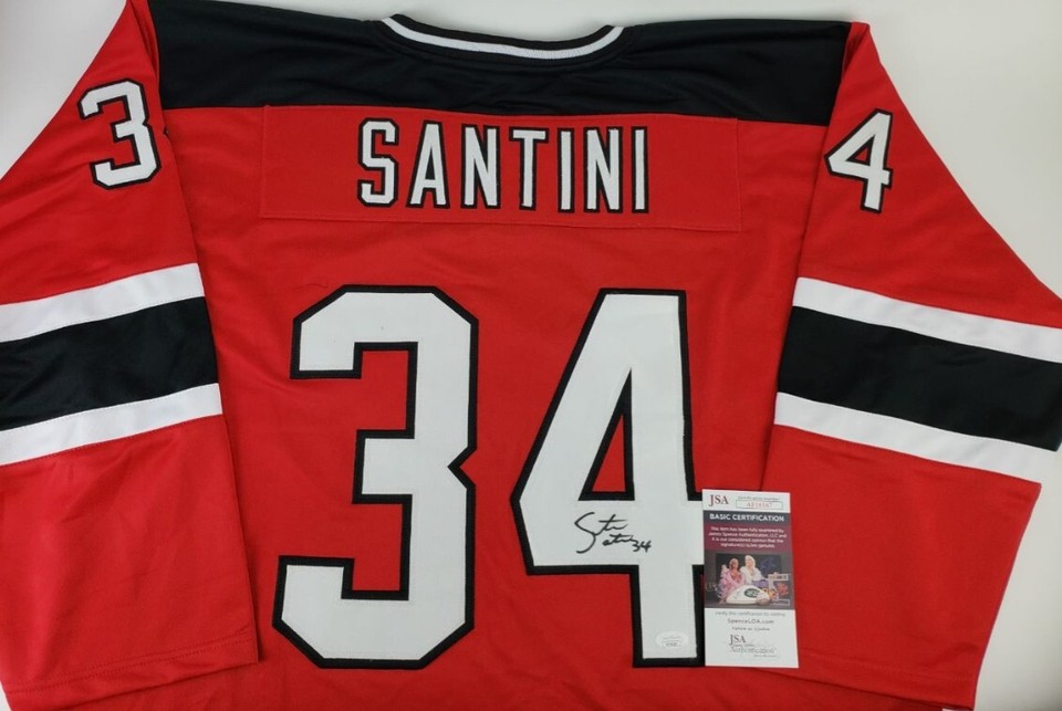 STEVEN SANTINI Signed New Jersey Devils Custom XL Jersey (JSA Basic COA ...
