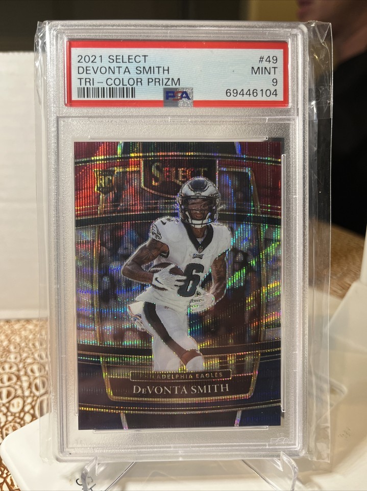 2021 Panini Select DeVONTA SMITH Rookie RC Tri-Color Prizm /249 PSA 9 ...