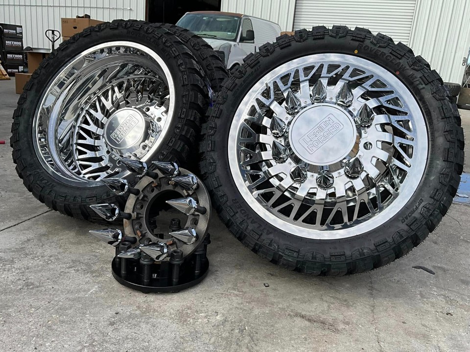 22" LEGION FORGE DESIGEN L3 WHEELS RIMS WITH TIRES 35125022FOR DUALLY ...