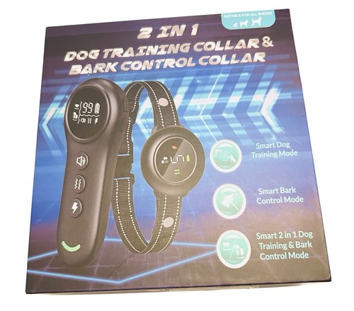 2-in-1 Dog Shock Collar & Dog Bark Collar - Smart Anti Barking Dog ...