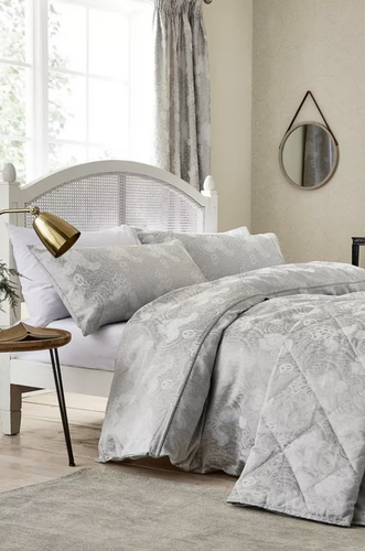 SANDERSON ASHBEE FLORAL BEDDING DUVET COVER PILLOWCASES SET - SILVER ...