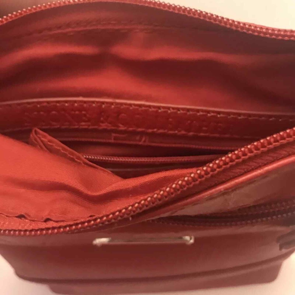 Red leather Stone and Company cross body purse bag handbag | eBay