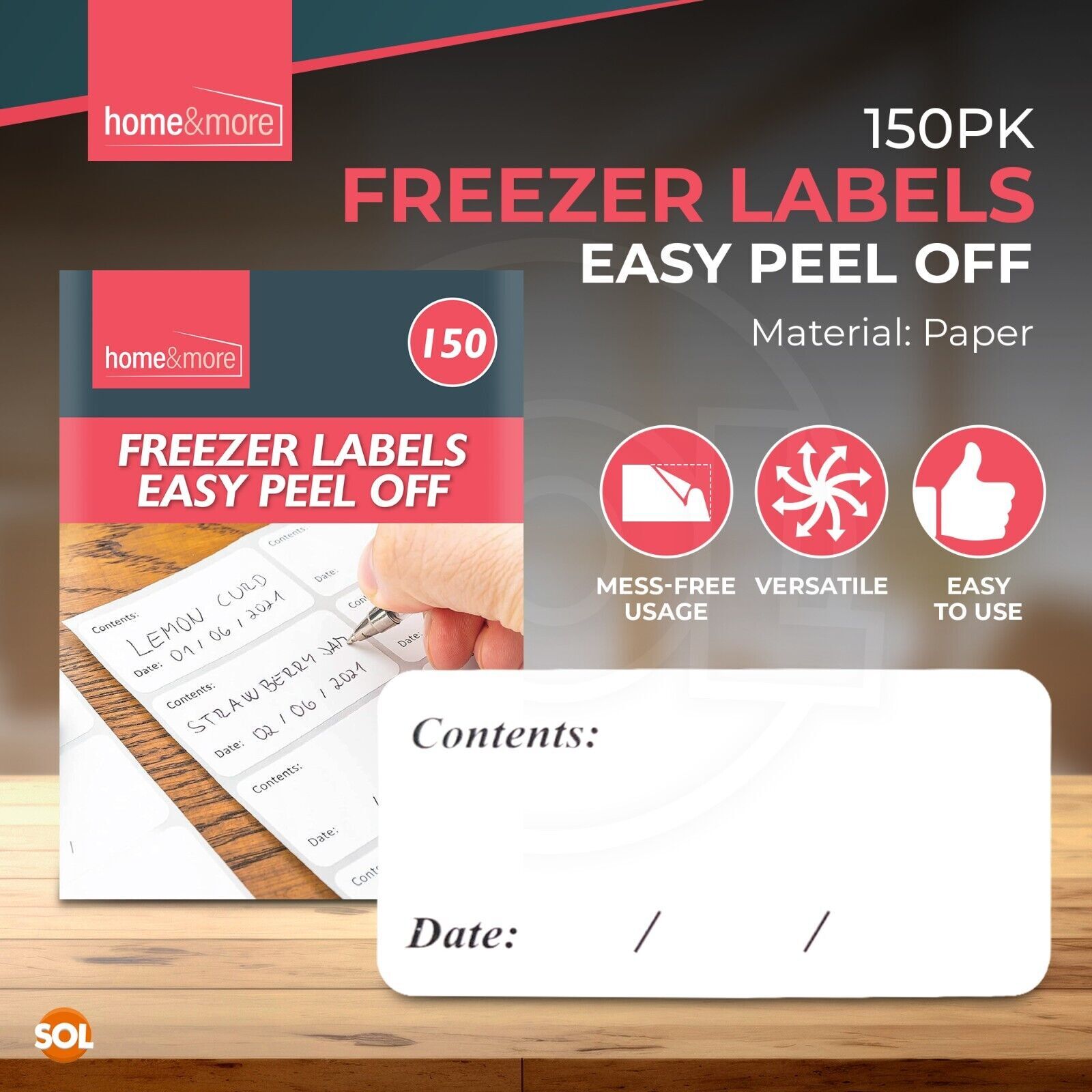 150-5100 Easy Peel Food Freezer Labels Stickers Removable Self Adhesive ...