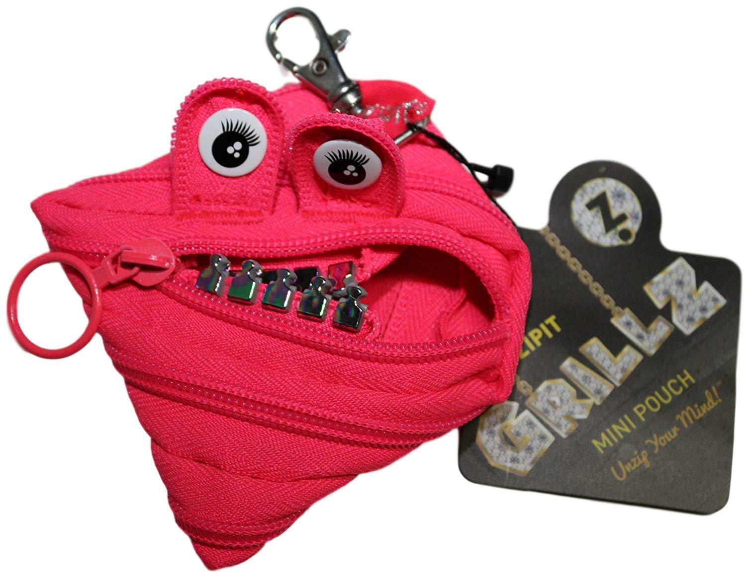 Zipit Grillz Small Pink Zip Up Mini Pouch / Coin Key Chain 817758011741 ...