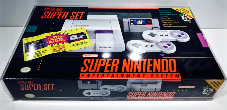 1 Console Box Protector For SNES SUPER SET Super Nintendo Display Case ...