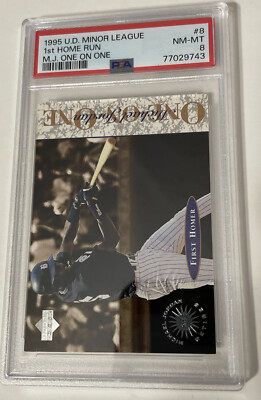 1995 UD Minor League M.J. One on One #8 First Homer MICHAEL JORDAN PSA ...