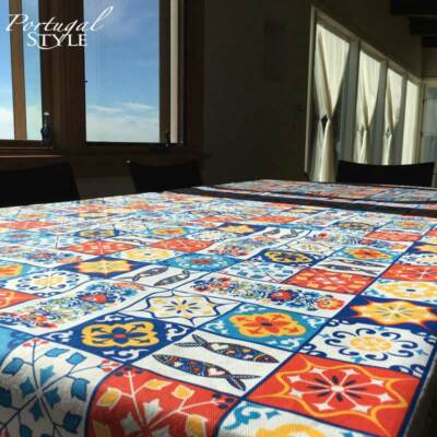 Portuguese Tiles 100% Cotton Tablecloth Made in Portugal - Free ...