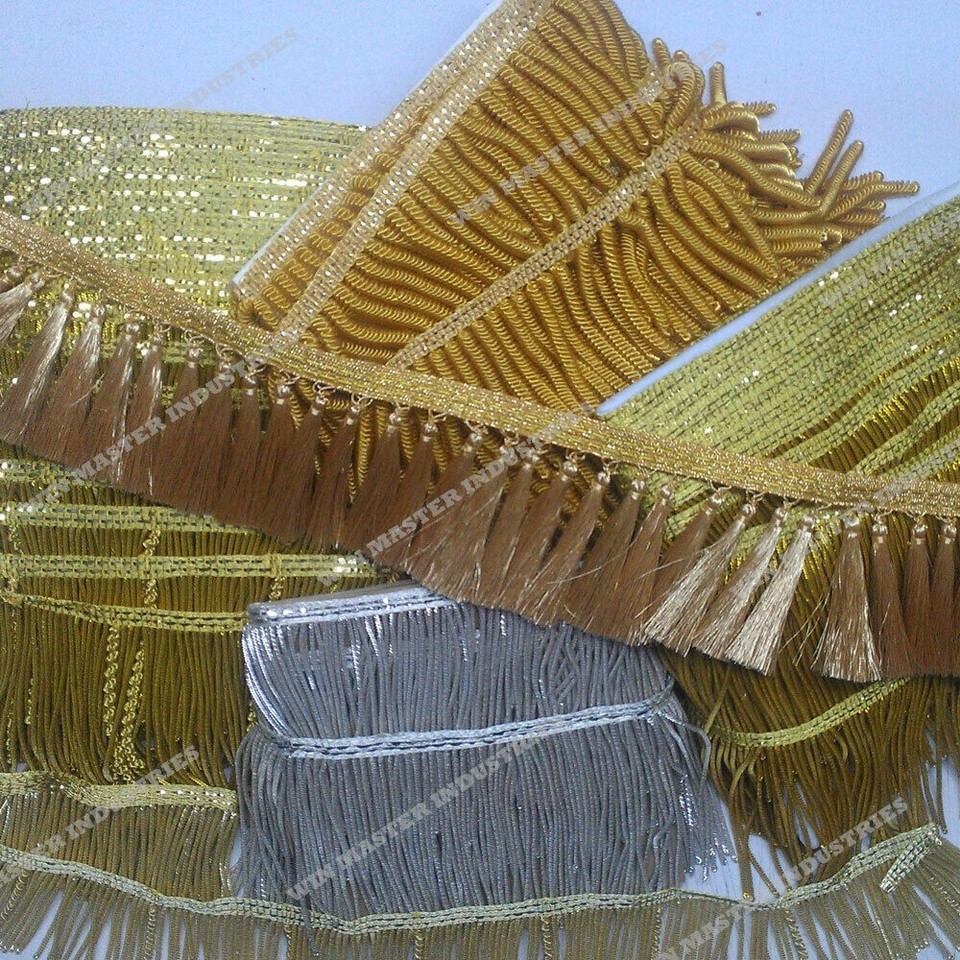 20 meters Gold Bullion Wire Fringe Trim "5+1cm" Military Uniform ...