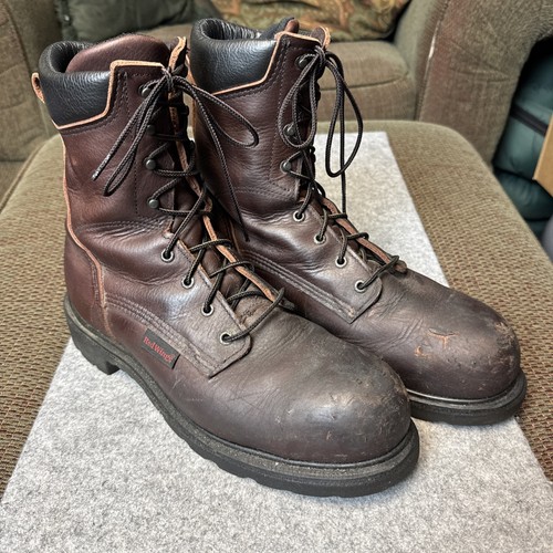 Red Wing 2408 Supersole 8" Boots Steel Toe Brown Leather USA Made Mens ...