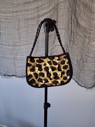 Y2K 2000 Animal Print Sequins Evening Bag beaded Glam Whimsygoth Goth ...