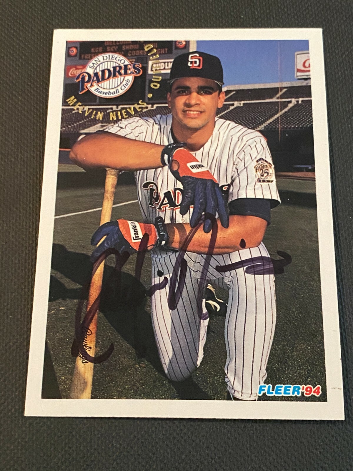 Melvin Nieves Signed 1994 Fleer Card Auto San Diego Padres Autograph ...