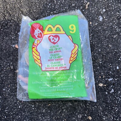 1999 McDonald’s #9 Ty Claude the Crab Ty Beanie Baby NEW Still In ...
