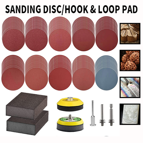 100Pcs 3'' Hook And Loop Sanding Disc Abrasive Sandpaper Disc Kit 80 ...