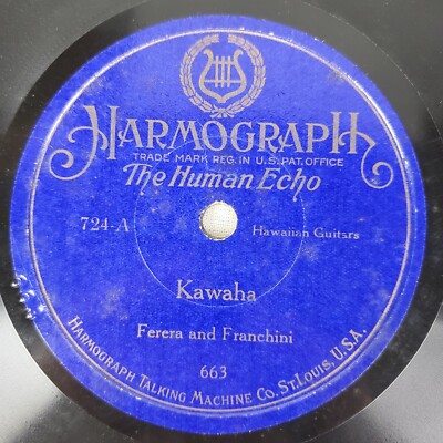 RARE Harmograph 78 - Ferera & Franchini - Kawaha / Hawaiian Twilight ...