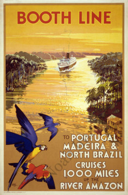 Booth Line vintage cruise travel poster repro 16x24 | eBay