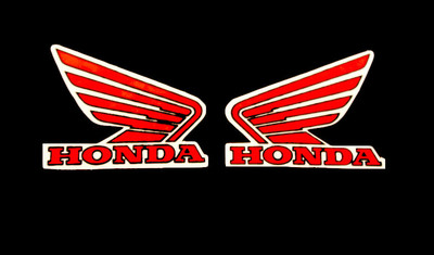 HONDA Tank Sticker 5.5 cm. wing motorcycle tank decal sticker RED Vinyl ...