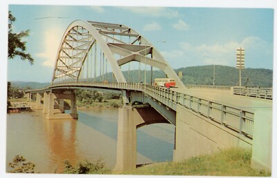 Fort Henry Bridge over Ohio River Wheeling West Virginia Postcard Old ...