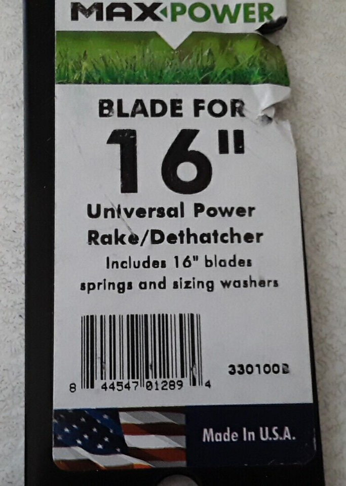 Maxpower 330100 16" Universal Power Rake/Dethatcher Lawn Mower Blade ...