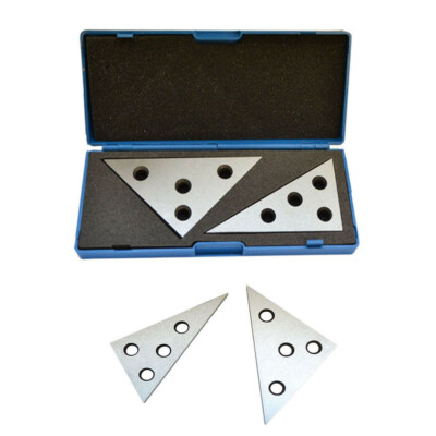 2 Pc Hardened Steel Precision Ground Angle Plate 45/45/90 & 30/60/90 ...