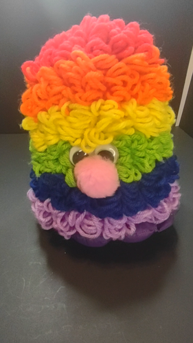 Vtg Handmade toy Rainbow WEEPULS WEEPLE WUPPIE WUPPET yarn loop plush ...