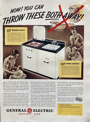 Vintage 1937 General Electric Company Electric Sink Magazine Print Ad ...