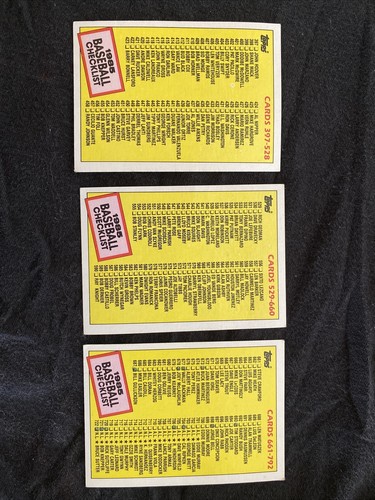 1985 TOPPS Baseball Checklist Cards 397-792 | eBay