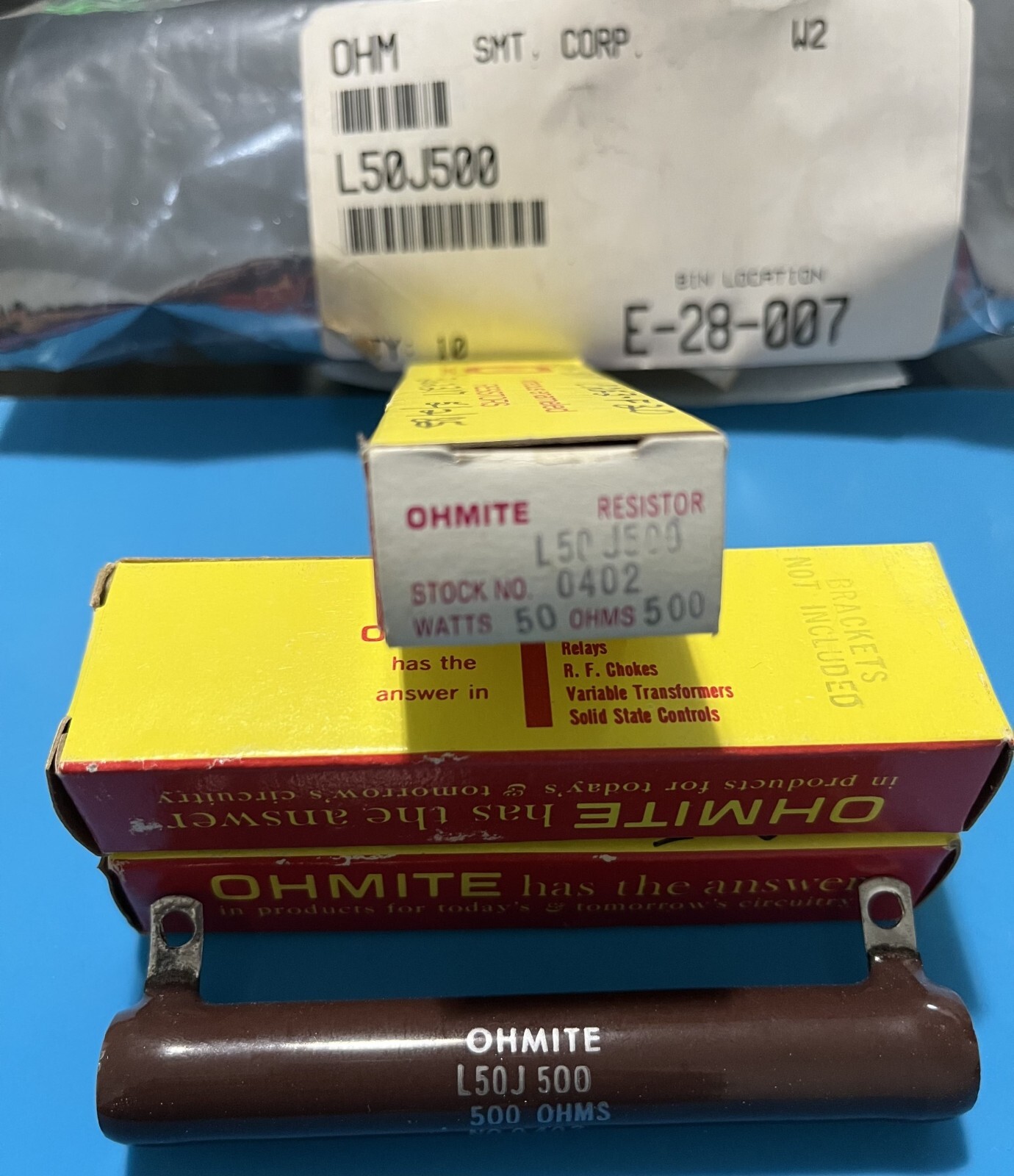 OHMITE L50J500 Fixed Resistor 50 Watt 500 Ohms | eBay