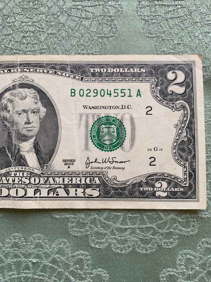 2003 SERIES A $2 DOLLAR Bill Stamp B2 B-New York "FW" (Fort Worth) | eBay