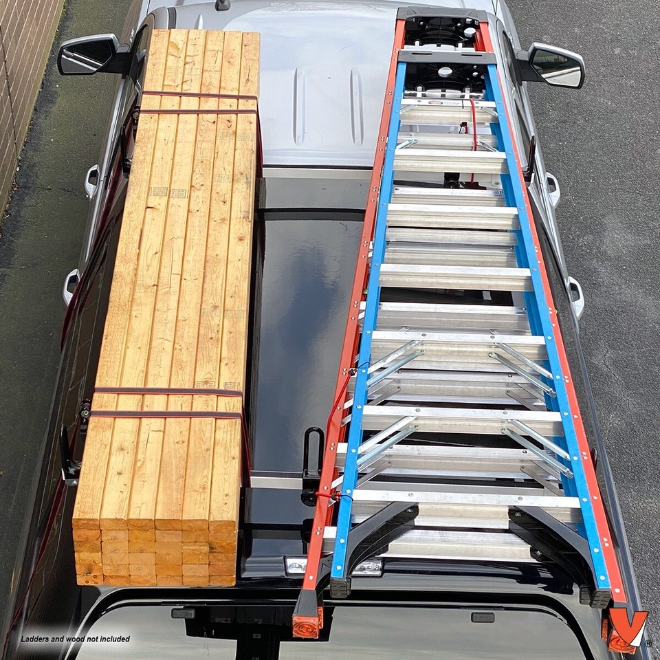 Heavy Duty 2 Bar BLACK GFY ladder Roof Rack Fits Universal Truck Topper ...