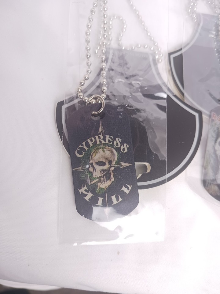Dog Tags Iron Maiden , Cypress Hill ,Marilyn Manson Chain Lot of 3 Rock ...