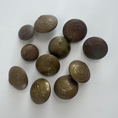 Army Buttons Job Lot x11 WW1 WW2 Vintage Brass British Royal Army ...