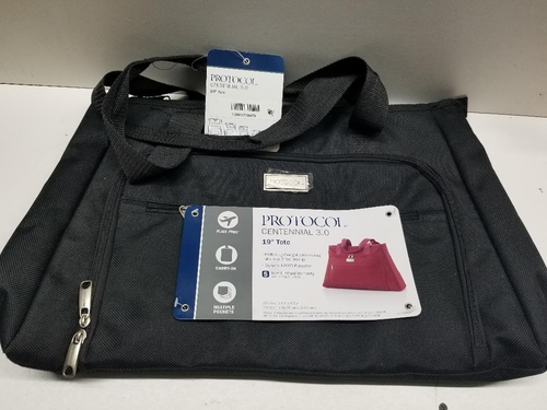 PROTOCOL CENTENNIAL 3.0 TOTE LIGHTWEIGHT CARRY-ON BAG 19" BLACK FLIES ...