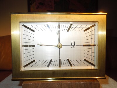 Vintage Bulova D2053-4 Accutron Brass Desktop / Mantle Clock | eBay