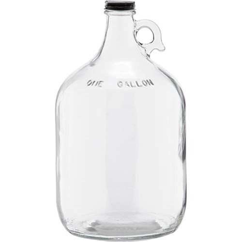 1 Gallon 128oz Glass Fermenting Jug with Handle Black Polyseal Lid ...