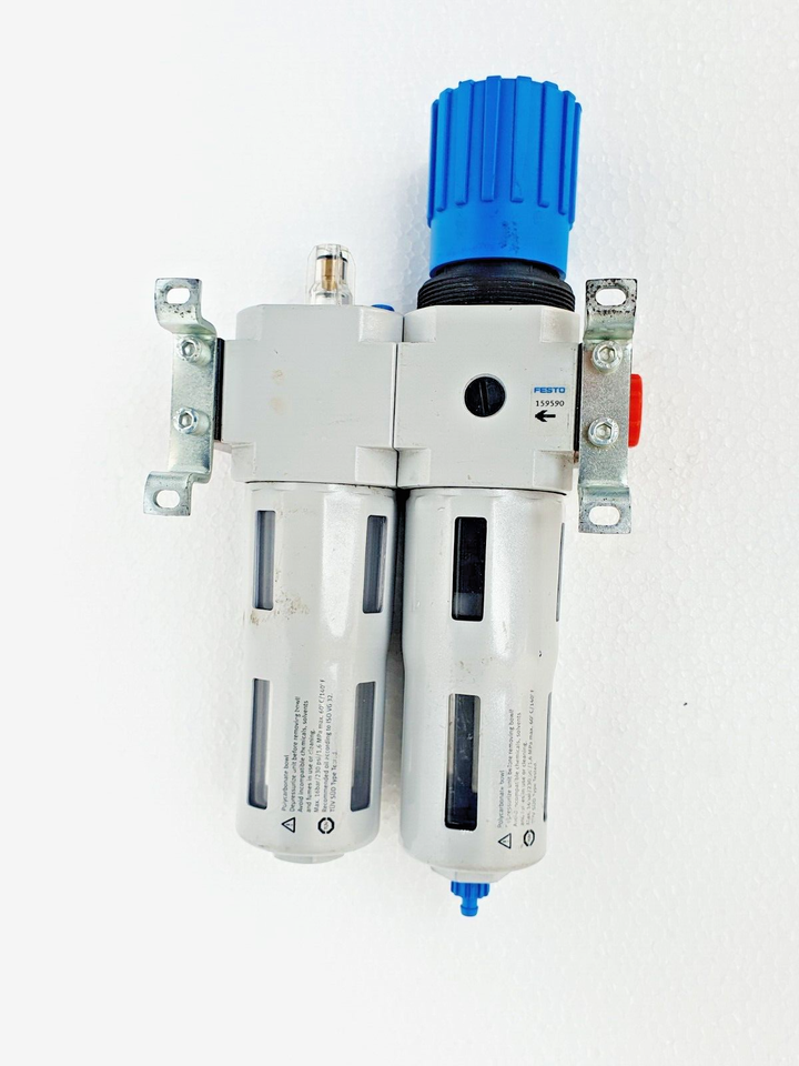 FESTO 159590 Air FRL Set 1/2" Filter Regulator Lubricator Service Unit ...