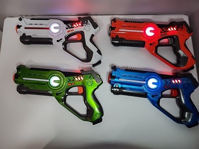Laser Tag Set of 4 Multi Function Lazers And Chest Sensors Tag Game | eBay