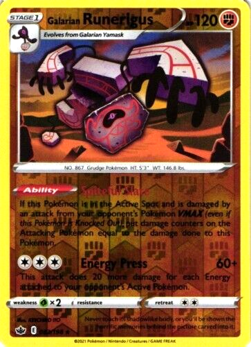 Galarian Runerigus Rare Reverse Holo Pokemon TCG Card 083/198 | eBay