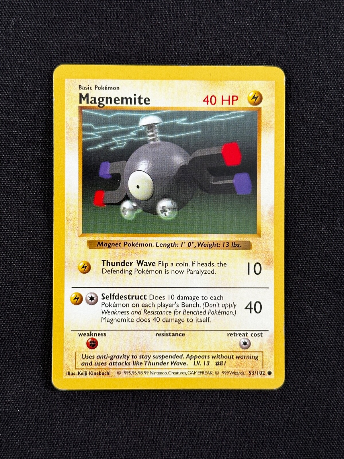 Magnemite 53/102 Shadowless Pokémon Card Base Set Common WOTC *4 | eBay
