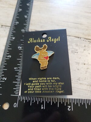 Alaskan Lapel Hat Pin Eskimo Moose with Angel Wings Souvenir Tg | eBay