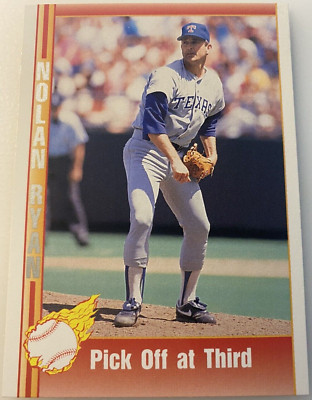 1991 Pacific Pick Off at Third Nolan Ryan #216 Texas Rangers Card! D66 ...